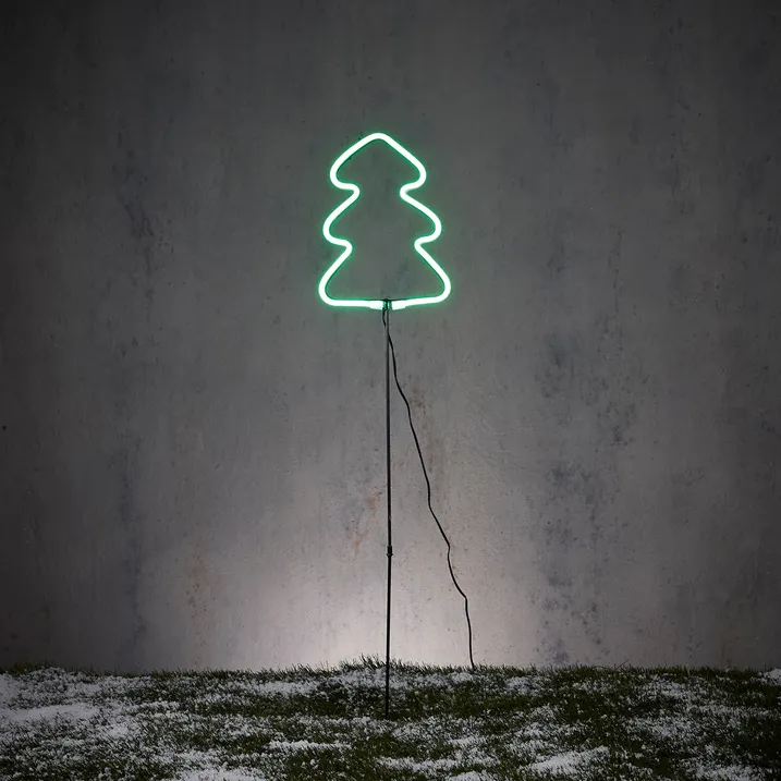 Kerst neon prikspot groen boom incl. LED met timer IP44 - Fura ...