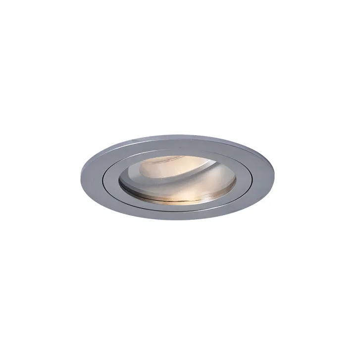 Moderne innfelt spotlight gunmetal justerbar IP44 - Chuck | Lampeoglys.no