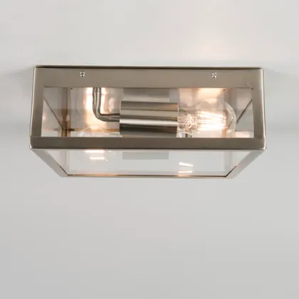 Modern Square Outdoor Ceiling Light Steel 2-Light - Rotterdam ...