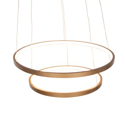 Modern Gold Ring Pendant Light Incl. LED - Anella Duo | Lampandlight UK